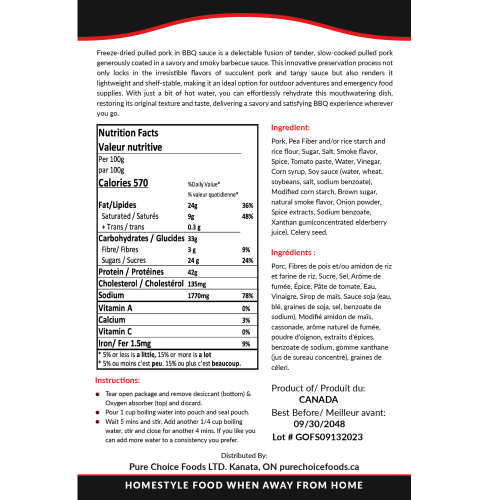 Freeze-Dried Meat & Eggs Canada | upto 25 Year Shelf Life | Pure Choice